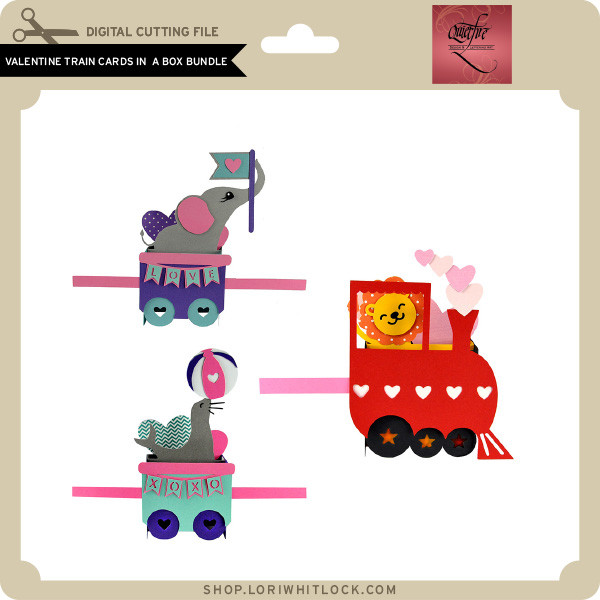 Valentine Train Card in a Box Bundle - Lori Whitlock's SVG Shop