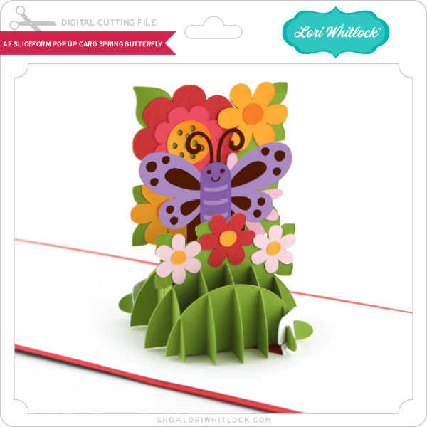 A2 Sliceform Pop Up Card Spring Butterfly - Lori Whitlock's SVG Shop