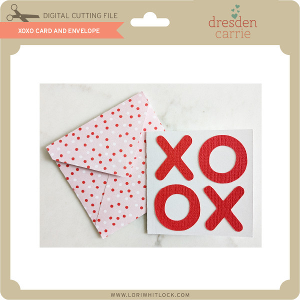 XOXO Card And Envelope - Lori Whitlock's SVG Shop