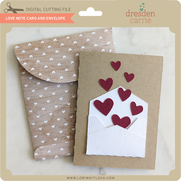 Love Note Card And Envelope - Lori Whitlock's SVG Shop