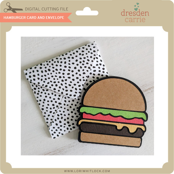 Hamburger Card And Envelope - Lori Whitlock's SVG Shop
