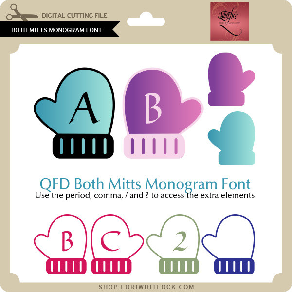 Both Mitts Monogram - Lori Whitlock's SVG Shop