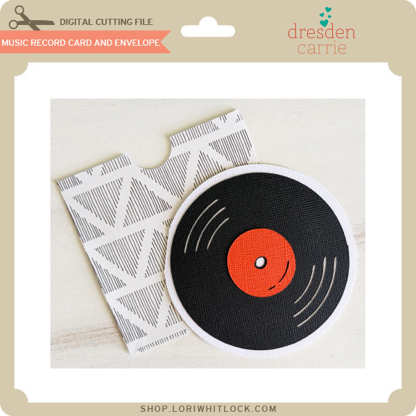 Music Record Card And Envelope - Lori Whitlock's SVG Shop