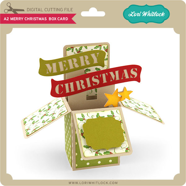 A2 Merry Christmas Box Card - Lori Whitlock's SVG Shop