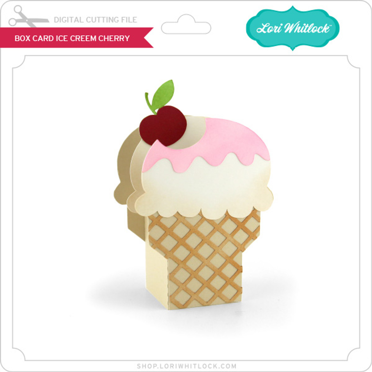 Box Card Ice Cream Cherry Lori Whitlocks Svg Shop