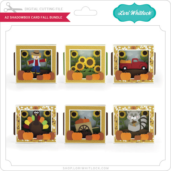 A2 Shadow Box Card Fall Bundle - Lori Whitlock's SVG Shop