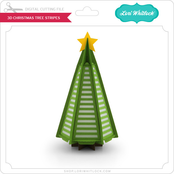 3D Christmas Tree Stripes - Lori Whitlock's SVG Shop