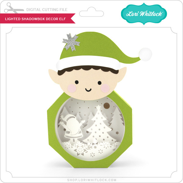 Lighted Shadowbox Decor Elf - Lori Whitlock's SVG Shop