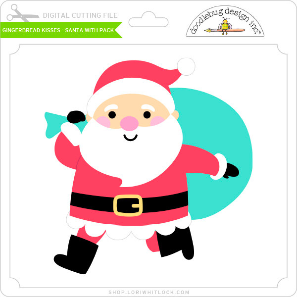 Gingerbread Kisses - Santa with Pack - Lori Whitlock's SVG Shop