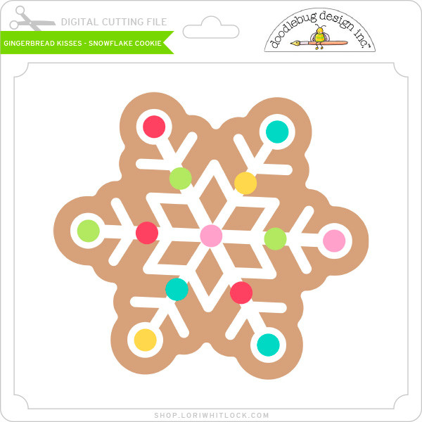 Gingerbread Kisses - Snowflake Cookie - Lori Whitlock's SVG Shop