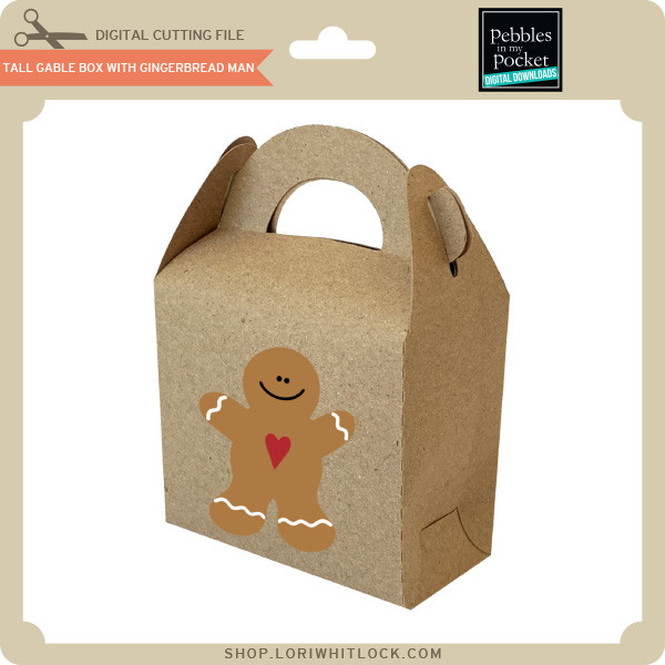 Tall Gable Box With Gingerbread Man - Lori Whitlock's SVG Shop
