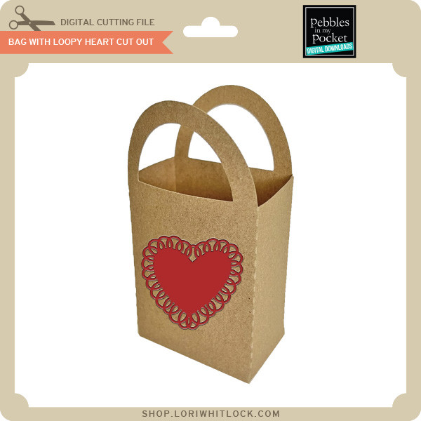 Bag With Loopy Heart Cut Out - Lori Whitlock's SVG Shop
