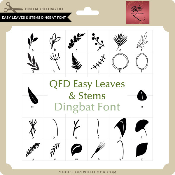 Easy Leaves Stem Dingbat - Lori Whitlock's SVG Shop