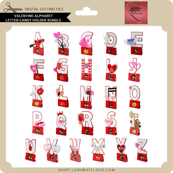 Valentine Alphabet Letters Candy Holders Bundle - Lori Whitlock's SVG Shop