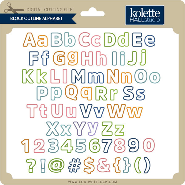 Block Outline Alphabet - Lori Whitlock's SVG Shop