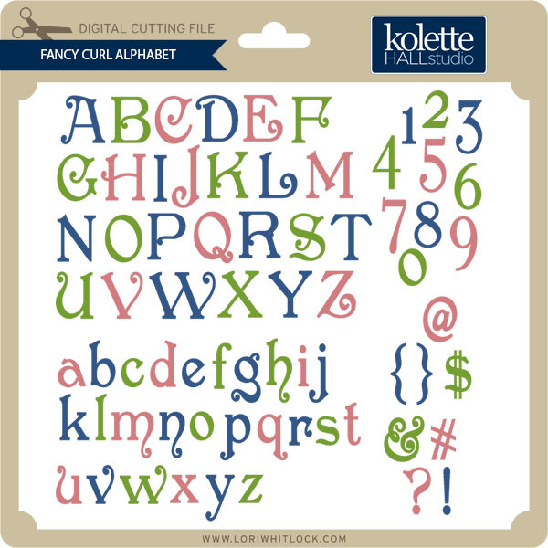 Fancy Curl Alphabet - Lori Whitlock's SVG Shop