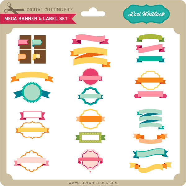 Mega Banner And Label Set - Lori Whitlock's SVG Shop