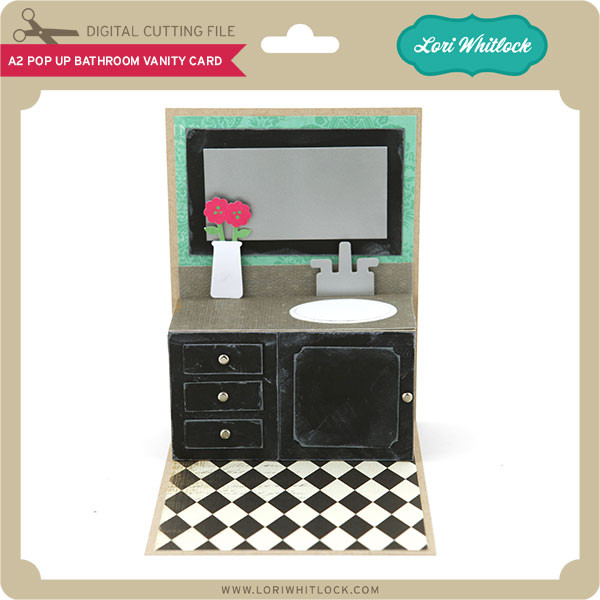 A2 Pop Up Bathroom Vanity Card - Lori Whitlock's SVG Shop