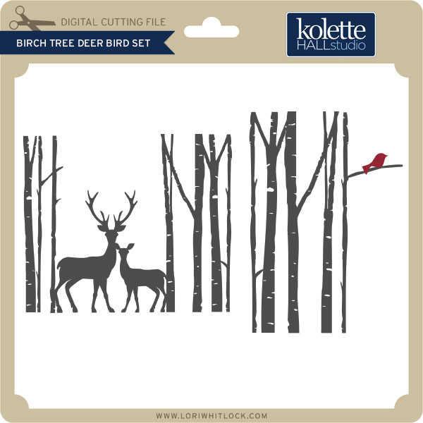Birch Tree Deer Bird Set - Lori Whitlock's SVG Shop