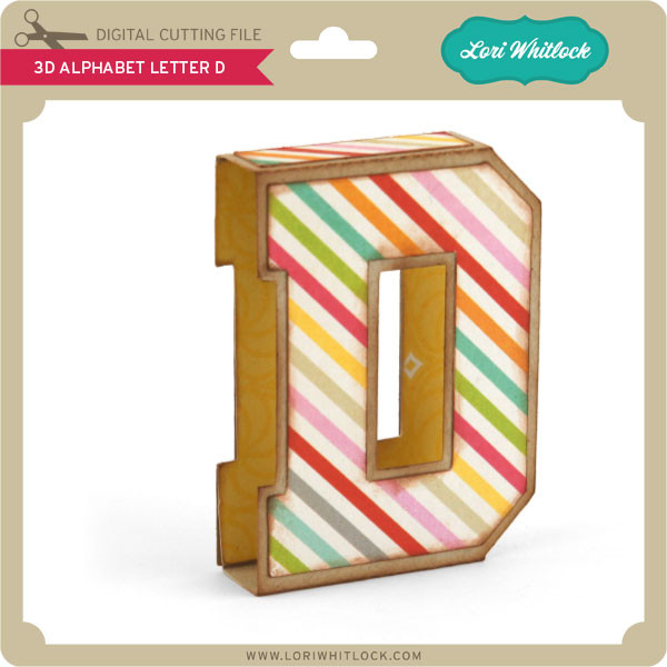 3D Alphabet Letter D - Lori Whitlock's SVG Shop