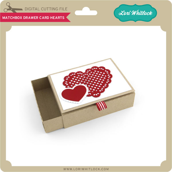 Matchbox Drawer Card Hearts - Lori Whitlock's SVG Shop