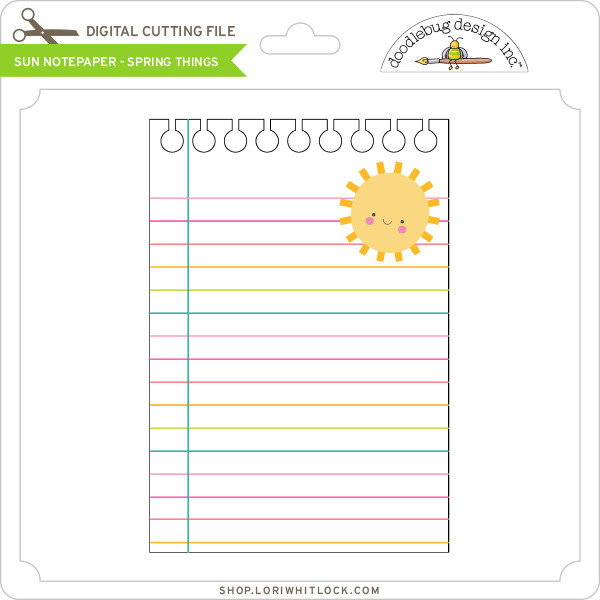 Sun Notepaper - Spring Things - Lori Whitlock's SVG Shop
