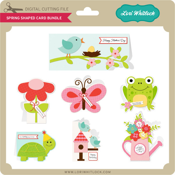Spring Shaped Card Bundle - Lori Whitlock's SVG Shop