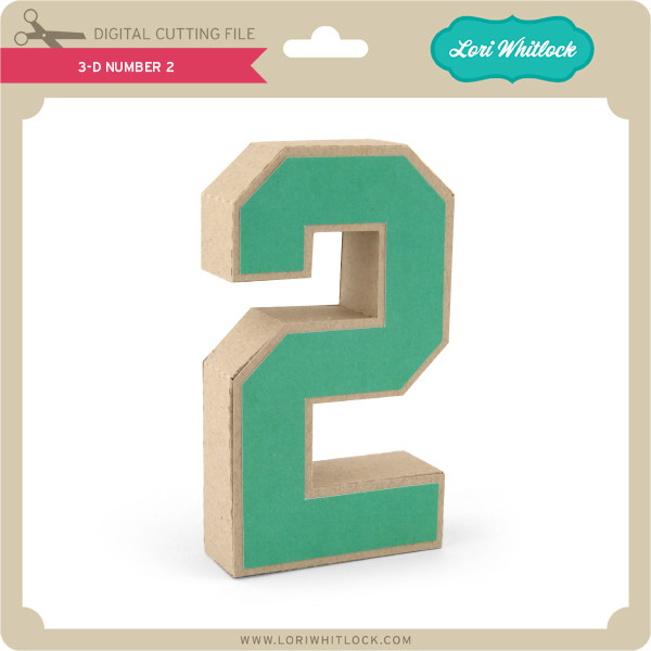 3-D Number 2 - Lori Whitlock's SVG Shop