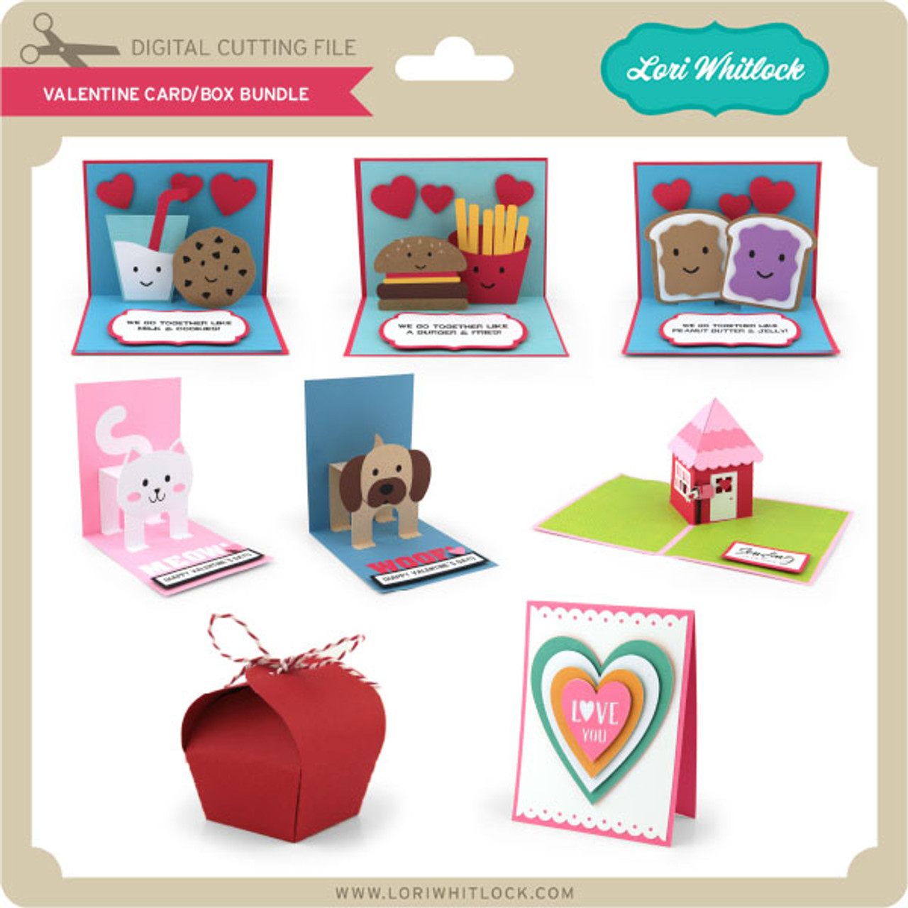 Valentine Card/Box Bundle - Lori Whitlock's SVG Shop