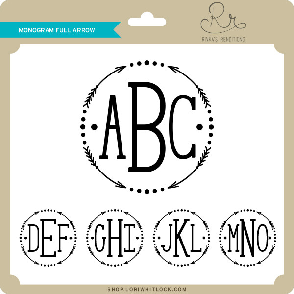 Monogram Full Arrow - Lori Whitlock's SVG Shop