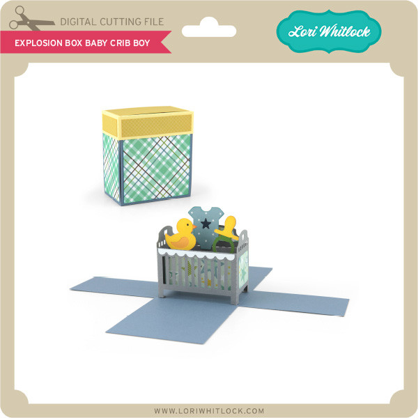 Explosion Box Baby Crib Boy - Lori Whitlock's SVG Shop