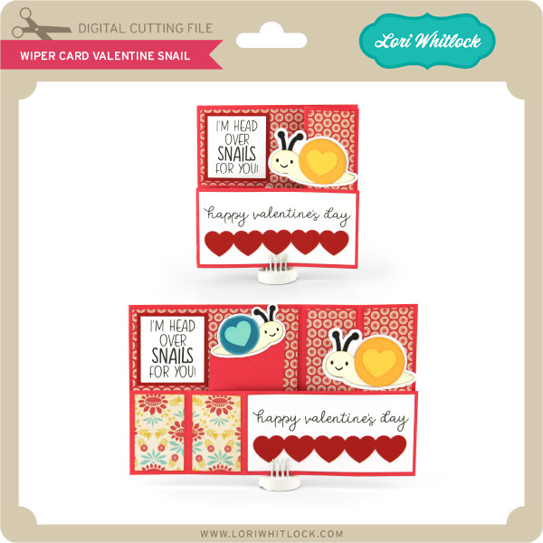 Wiper Card Valentine Snail - Lori Whitlock's SVG Shop