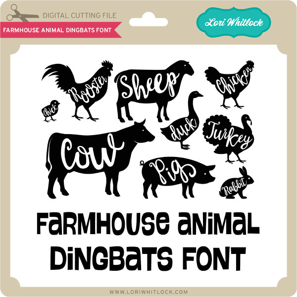Farm Animal Dingbats Font - Lori Whitlock's SVG Shop