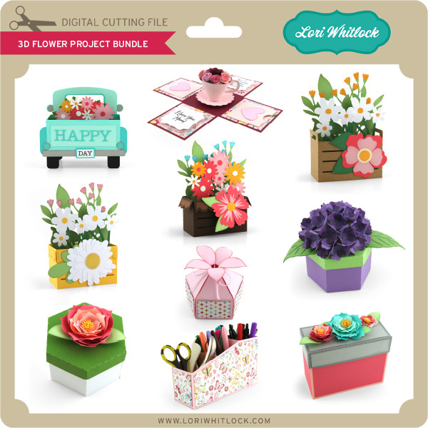 3D Flower Project Bundle - Lori Whitlock's SVG Shop