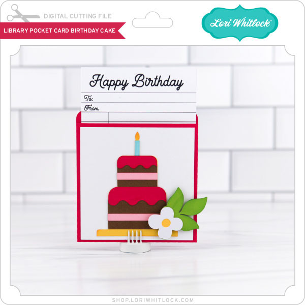 LIbrary Pocket Card Birthday Hat - Lori Whitlock's SVG Shop