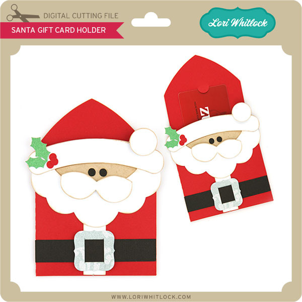Double Sliding Santa Gift Card Holder - Lori Whitlock's SVG Shop