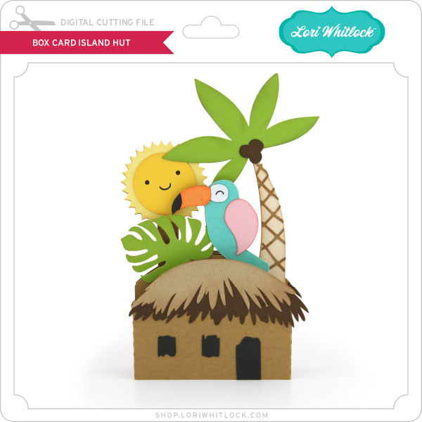 Box Card Island Hut - Lori Whitlock's SVG Shop