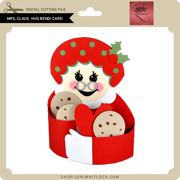 Mrs Claus Hug Bendi Card - Lori Whitlock's SVG Shop