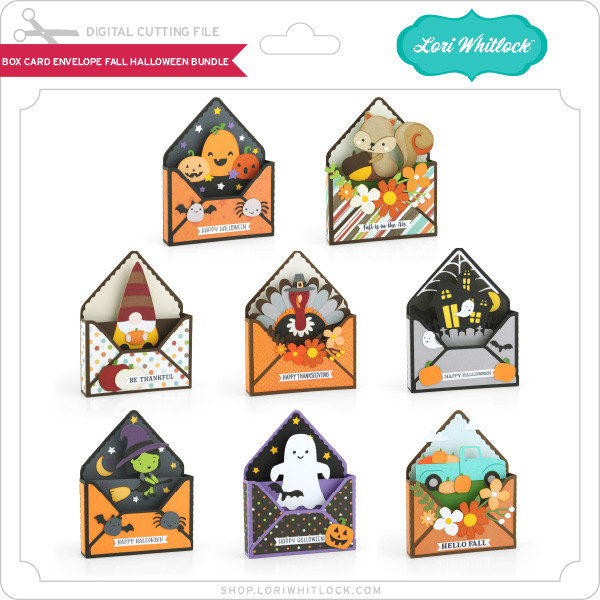 Box Card Envelope Fall Halloween Bundle - Lori Whitlock's SVG Shop