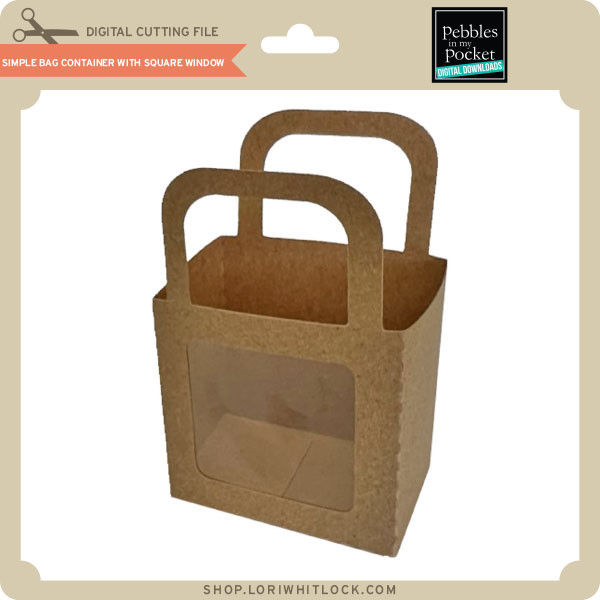 SImple Bag Container with Square Window - Lori Whitlock's SVG Shop