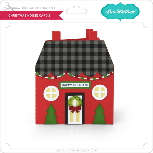 A2 Christmas House Shaped Card - Lori Whitlock's SVG Shop