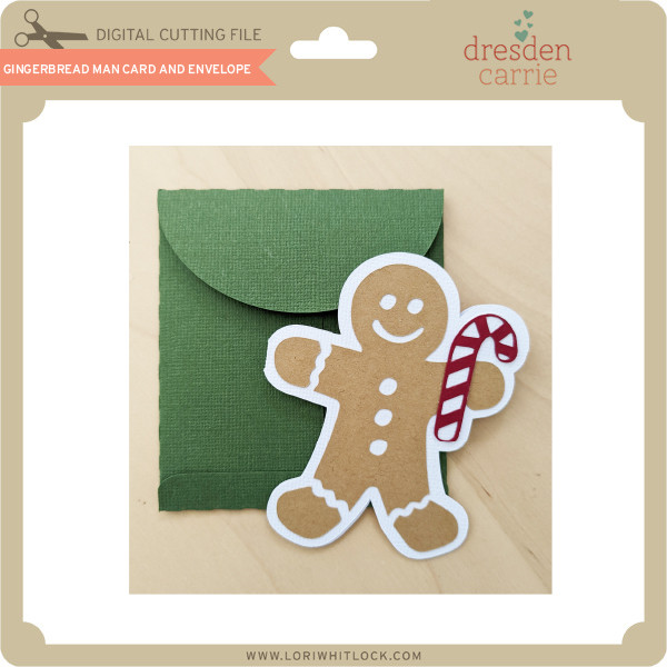 Gingerbread Man Card and Envelope - Lori Whitlock's SVG Shop