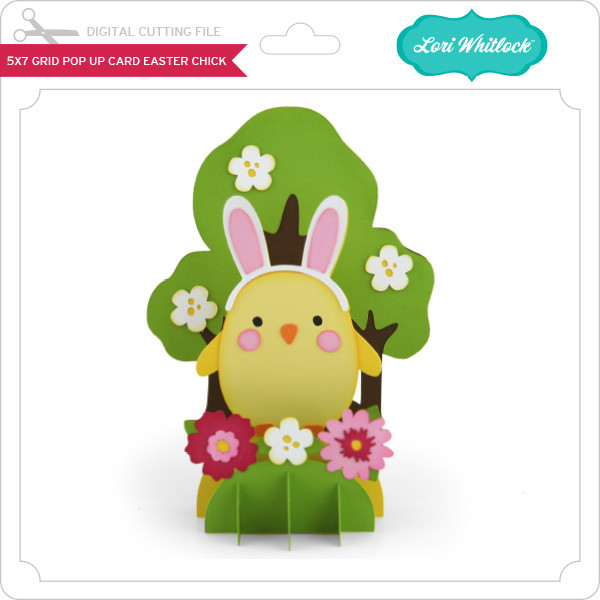 5x7 Grid Pop Up Card Easter Chick - Lori Whitlock's SVG Shop