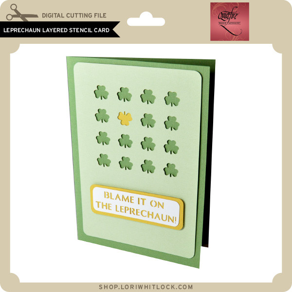Leprechaun Layered Stencil Card - Lori Whitlock's SVG Shop
