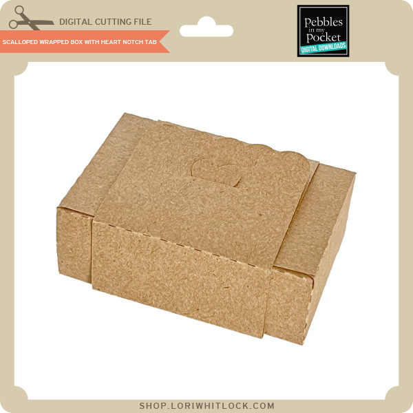 Scalloped Wrapped Box With Heart Notch Tab - Lori Whitlock's SVG Shop