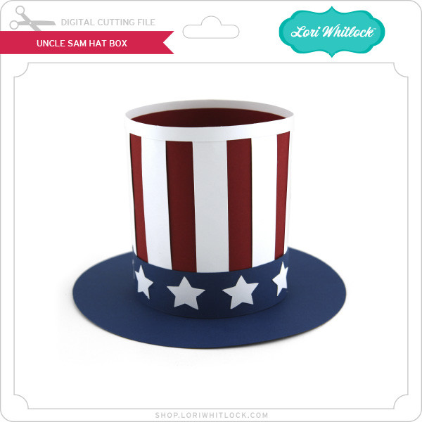 Grid Box Card Uncle Sam Hat - Lori Whitlock's SVG Shop