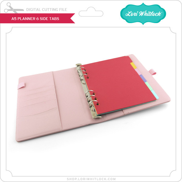 A5 Planner 12 Side Tabs - Lori Whitlock's SVG Shop