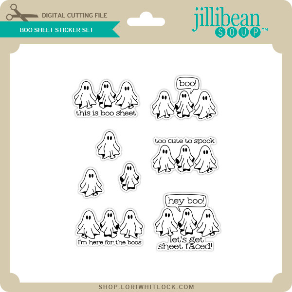 Boo Sheet Sticker Set - Lori Whitlock's SVG Shop