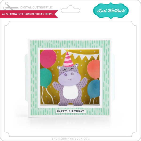 A2 Shadow Box Card Birthday Cake - Lori Whitlock's SVG Shop