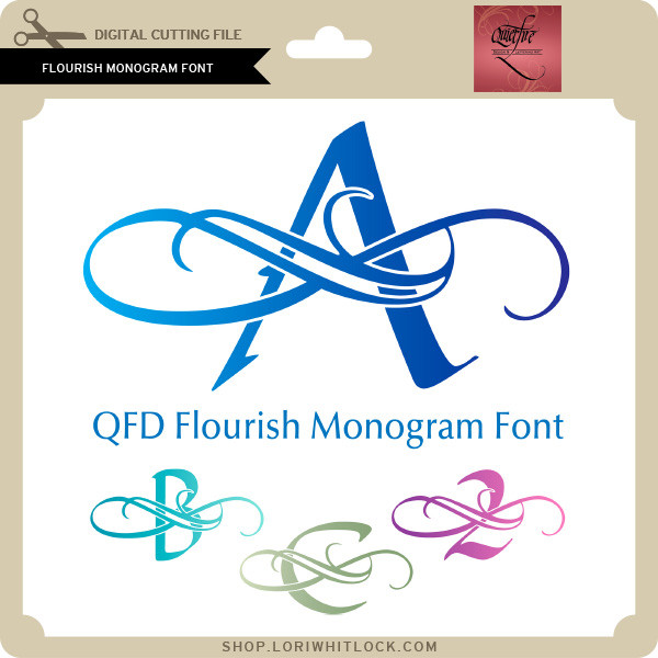 2 Split Flourish Monograms - Lori Whitlock's SVG Shop